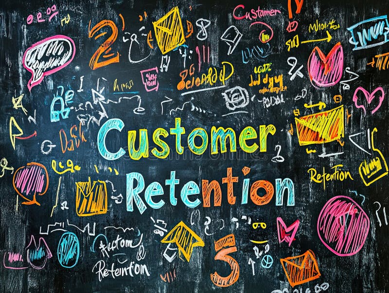 Customer Retention Text Written on the Blackboard Stock Image - Image ...