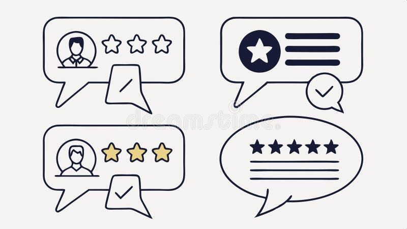 Customer Review Bubbles, Representing Feedback, Ratings, and Customer ...