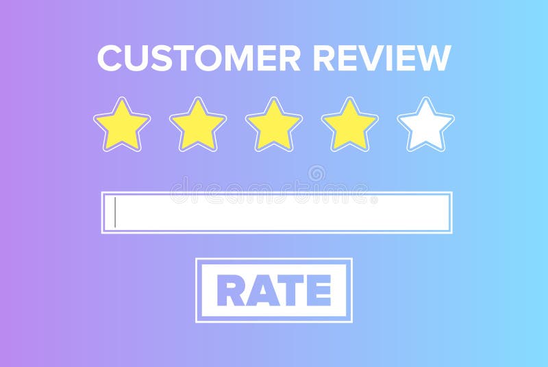 Customer Review Concept. Yellow Stars and Copy Space. Template for Web ...