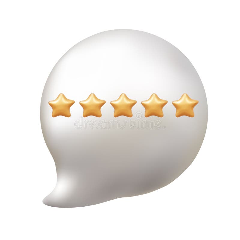 Customer Review Concepts. Five Star Feedback in Speech Bubble. Vector ...