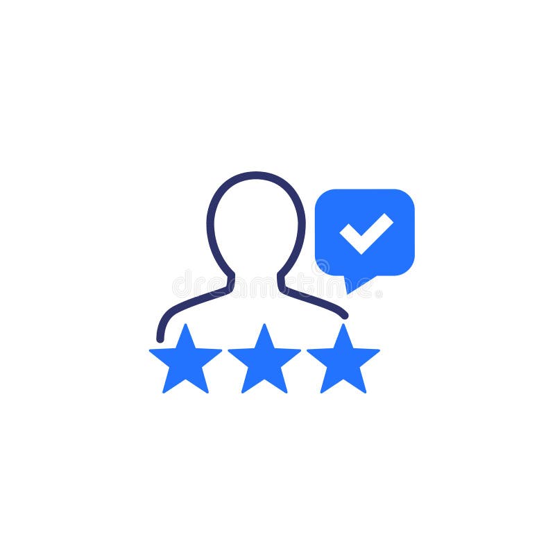 Customer Review and Feedback Icon with Check Mark Stock Vector ...