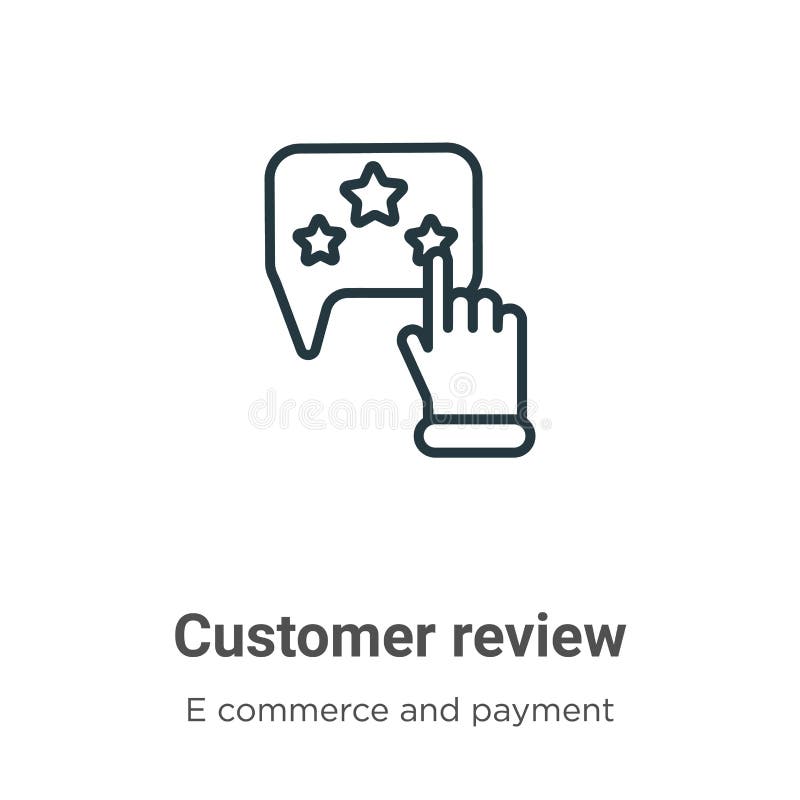 Customer Review Outline Vector Icon. Thin Line Black Customer Review ...