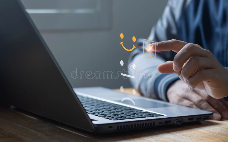 Customer Review Satisfaction Feedback Survey Concept. User are Touching ...