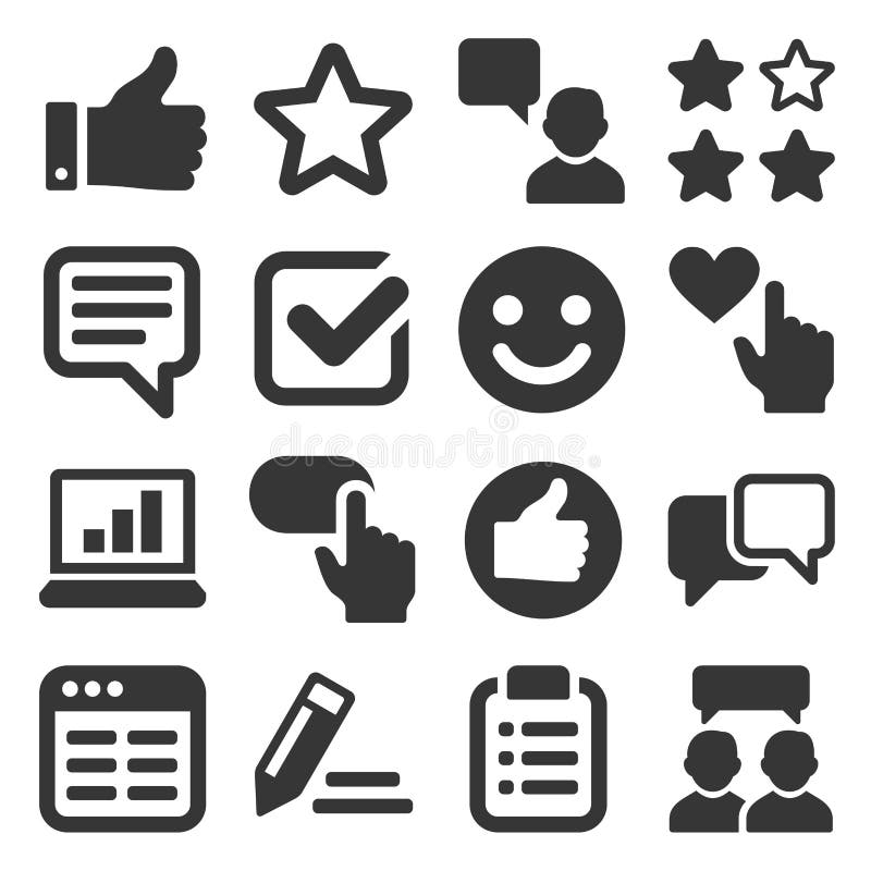 Customer Reviews and Feedback Icon Set. Vector Stock Vector ...