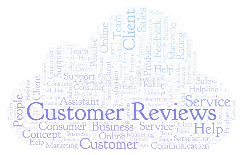 Customer Reviews Word Cloud Stock Illustration - Illustration of ...