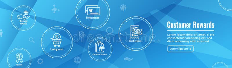 Customer Rewards Icon Set and Web Header Banner Design Stock Vector ...