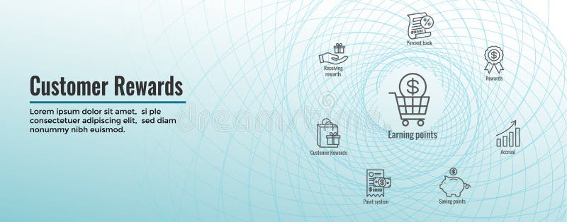 Customer Rewards Icon Set and Web Header Banner Design Stock Vector ...