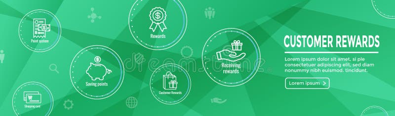 Customer Rewards Icon Set and Web Header Banner Design Stock Vector ...