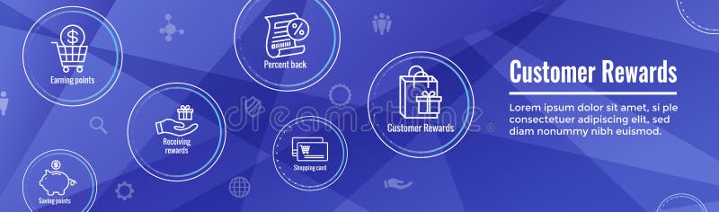 Customer Rewards Icon Set and Web Header Banner Design Stock Vector ...