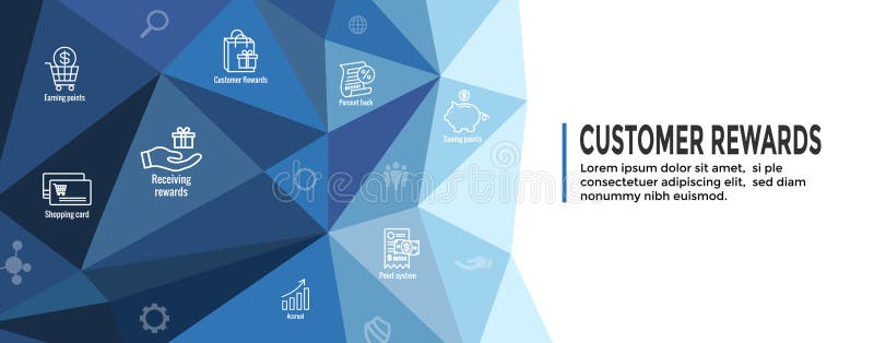 Customer Rewards Icon Set and Web Header Banner Design Stock Vector ...