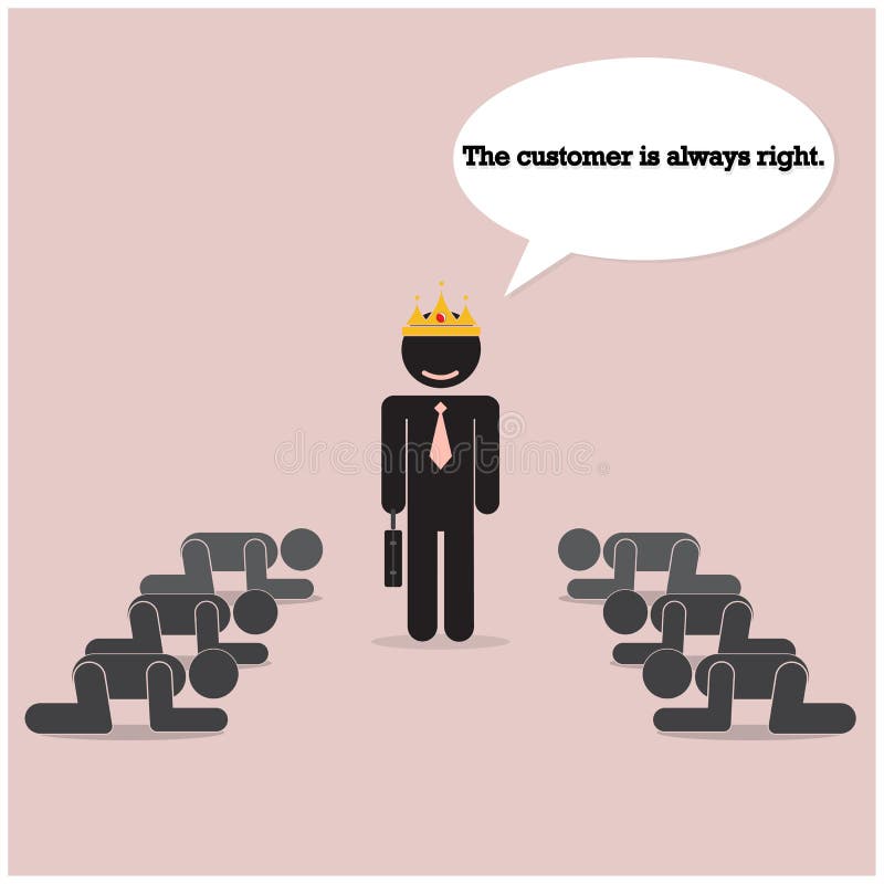 The Customer is always Right Concept. Businesss Comic Symbol Stock ...
