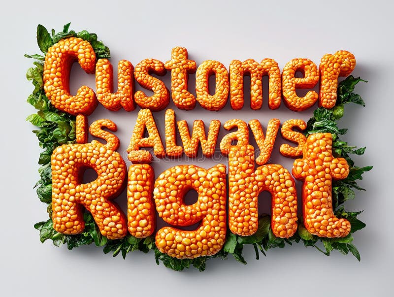 Customer is always Right Typography Text Stock Photo - Image of orange ...