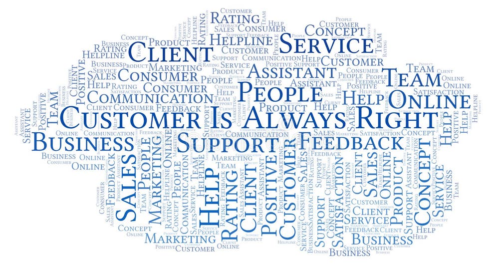 Customer is always Right Word Cloud. Stock Illustration - Illustration ...