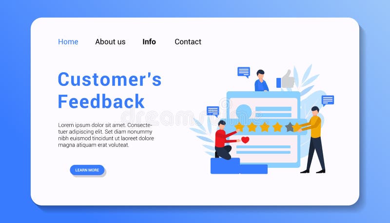 Customer S Feedback Landing Page Template Graphic Design Illustration ...