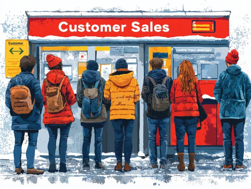 Customer Sales Text Illustration Stock Photo - Image of yellow, snow ...