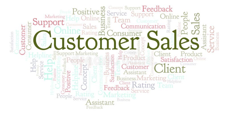 Customer Sales word cloud. stock illustration. Illustration of online ...