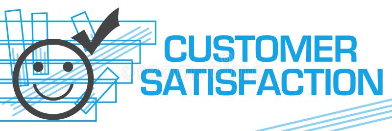 Customer Satisfaction Blue Strokes Symbol Horizontal Stock Illustration ...