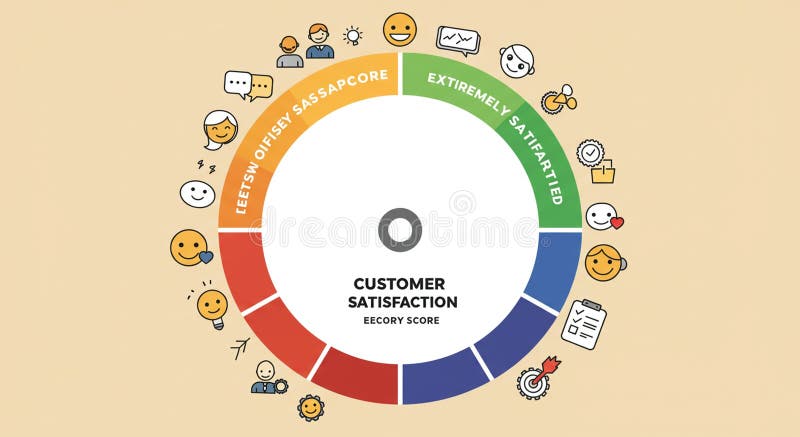 Customer Satisfaction Chart Featuring a Circular Gauge with Segments in ...