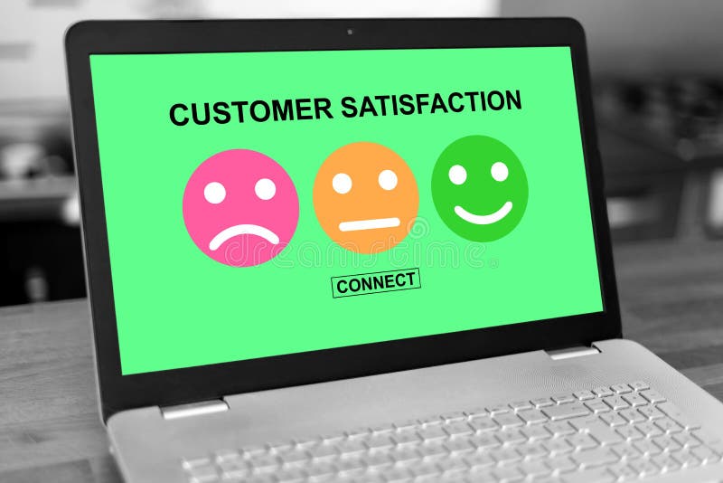 Customer Satisfaction Concept on a Laptop Stock Photo - Image of ...