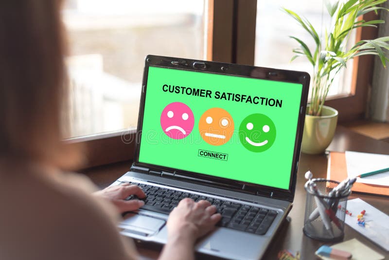 Customer Satisfaction Concept on a Laptop Screen Stock Image - Image of ...