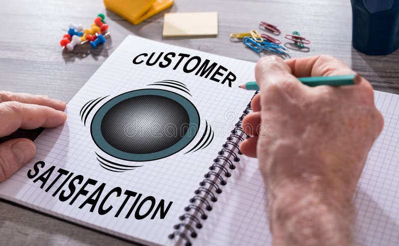 Customer Satisfaction Concept on a Notepad Stock Photo - Image of hand ...