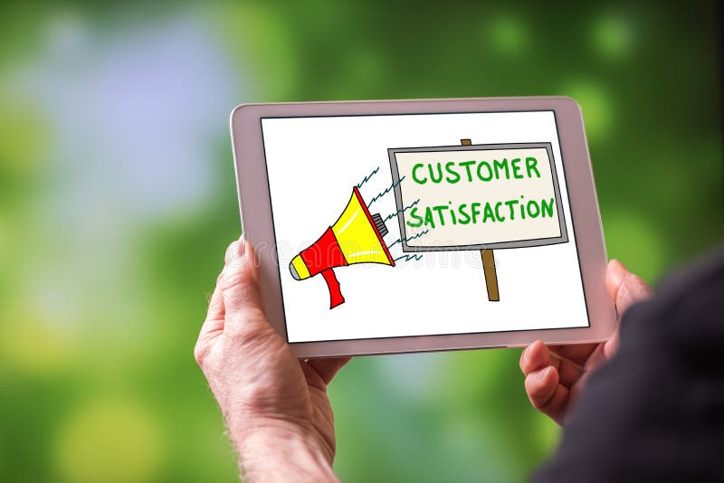 Customer Satisfaction Concept on a Tablet Stock Photo - Image of survey ...