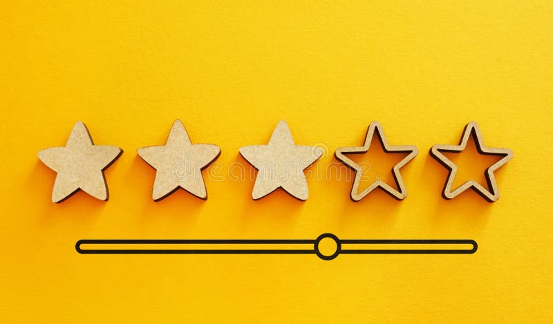 Customer Satisfaction or Evaluation Meter with Five Star Rating ...