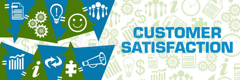Customer Satisfaction Green Blue Triangles Business Symbols Horizontal ...