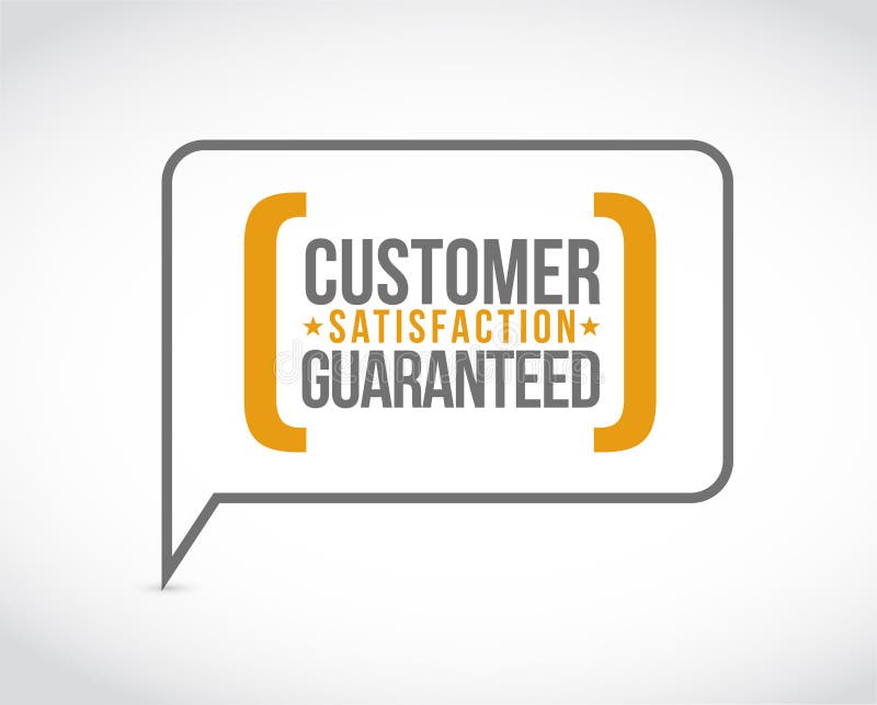 Customer Satisfaction Guaranteed Message Bubble Stock Illustration ...