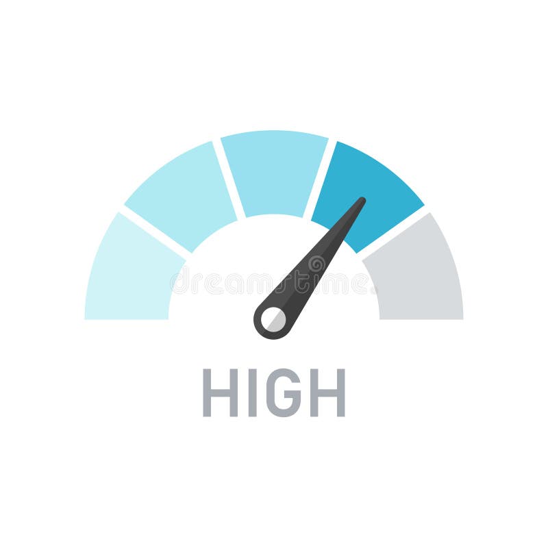 Customer Satisfaction High Meter Icon in Flat Style. Gauge Level Vector ...