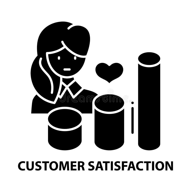 Customer Satisfaction Icon, Black Vector Sign with Editable Strokes ...
