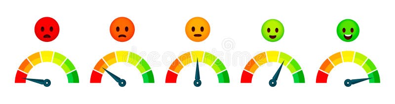 Customer Satisfaction Indicator. Stress and Smile Faces for Web ...