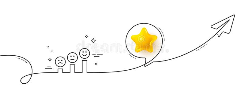 Customer Satisfaction Line Icon. Positive Feedback Sign. Continuous ...