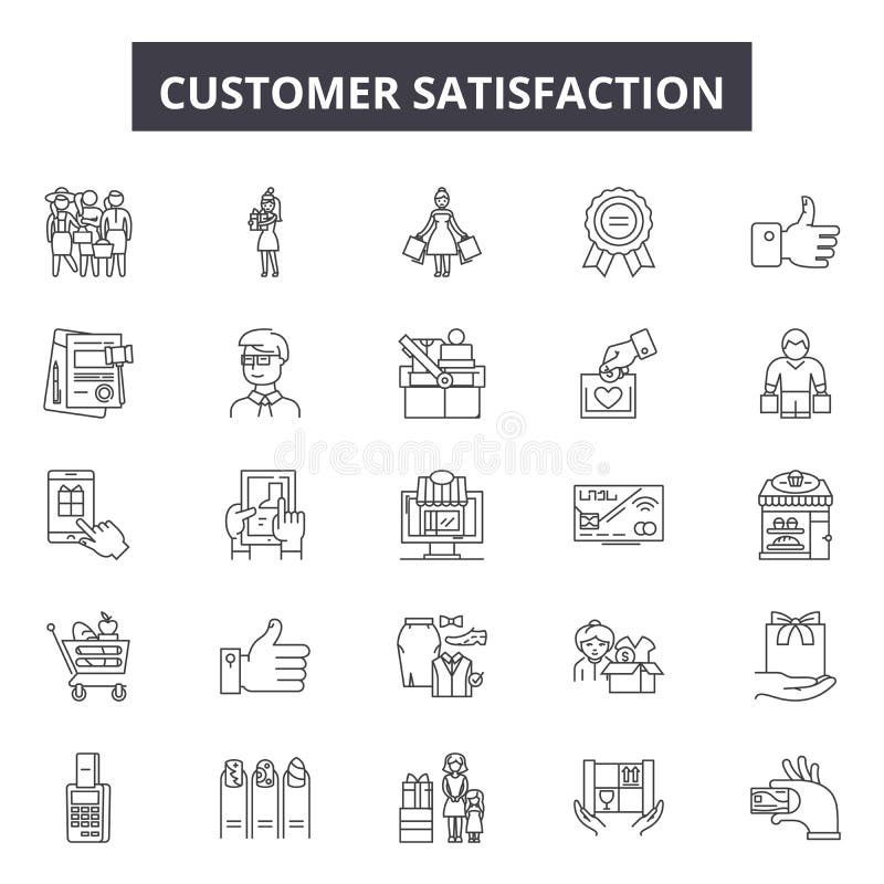 Customer Satisfaction Line Icons, Signs, Vector Set, Outline ...