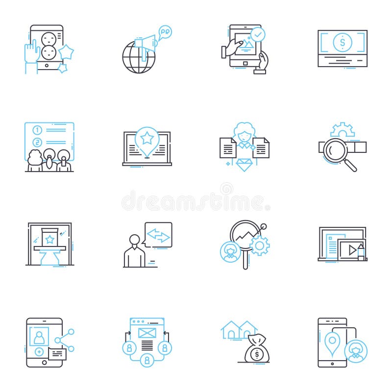 Customer Satisfaction Linear Icons Set. Feedback, Loyalty, Complaints ...