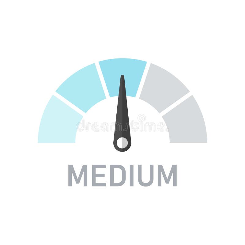 Customer Satisfaction Medium Meter Icon in Flat Style. Gauge Level ...