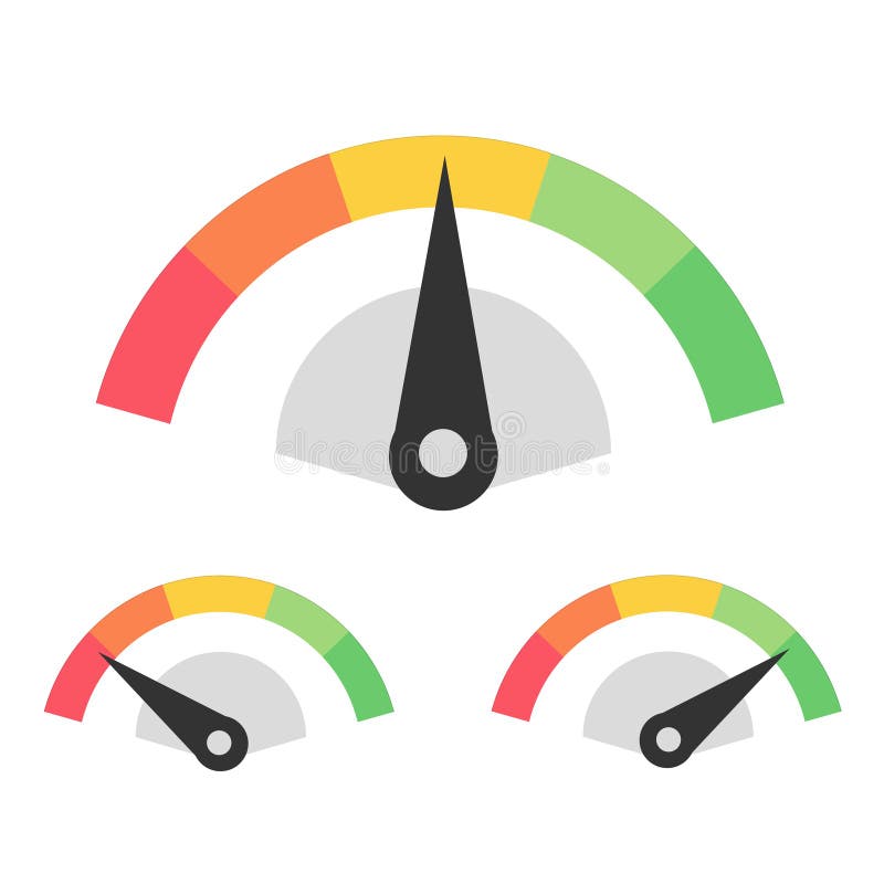 Customer Satisfaction Meter Speedometer Set. Vector Illustration Stock ...