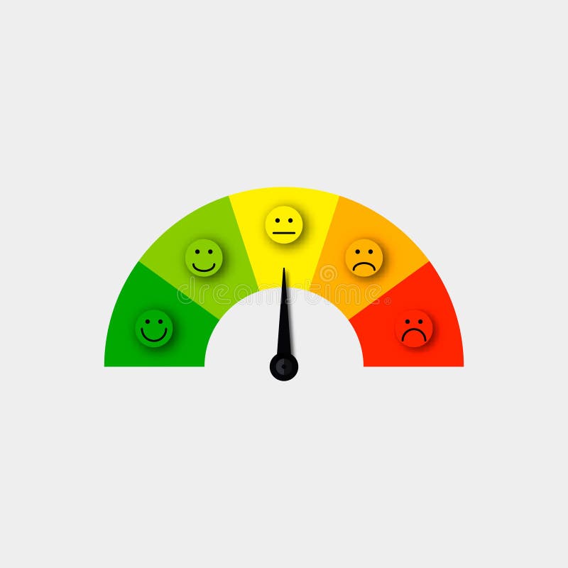 Customer Satisfaction Meter with Different Emotions Stock Vector ...