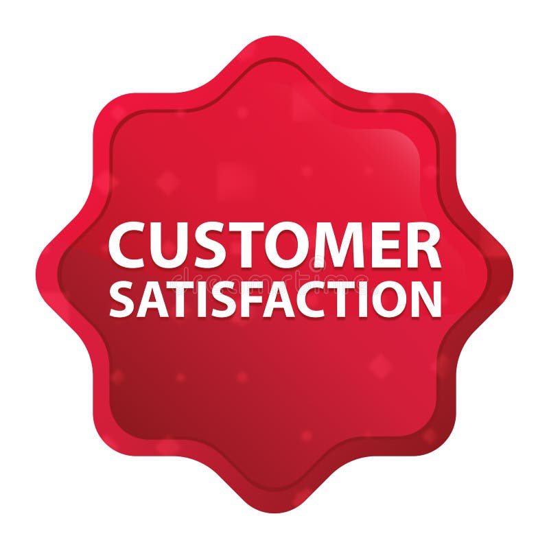 Customer Satisfaction Misty Rose Red Starburst Sticker Button Stock ...