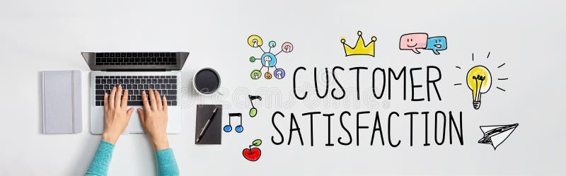 Customer Satisfaction with Person Using Laptop Stock Image - Image of ...