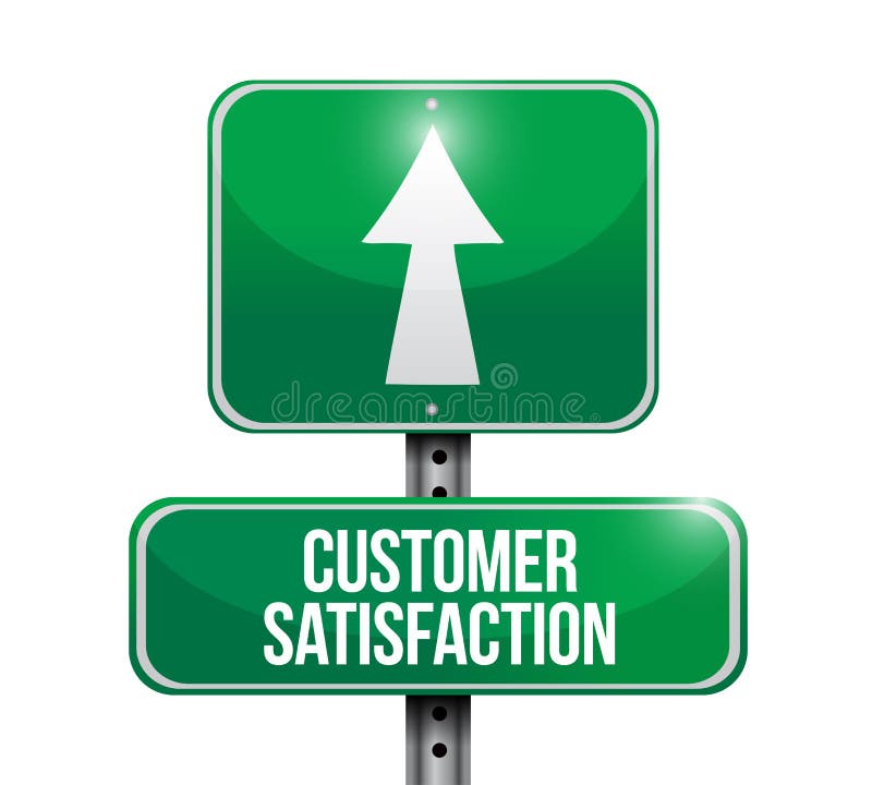Customer Satisfaction Road Sign Illustration Stock Illustration ...