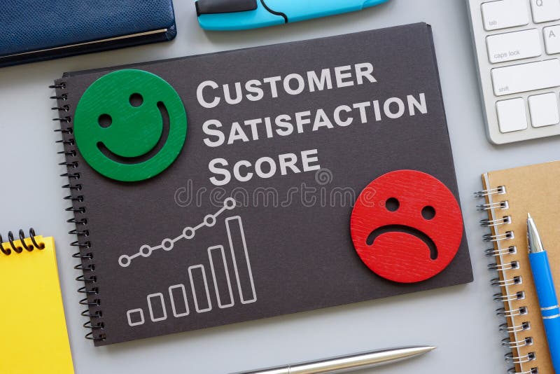 Customer Satisfaction Score with Chart and Emoticons. Stock Image ...