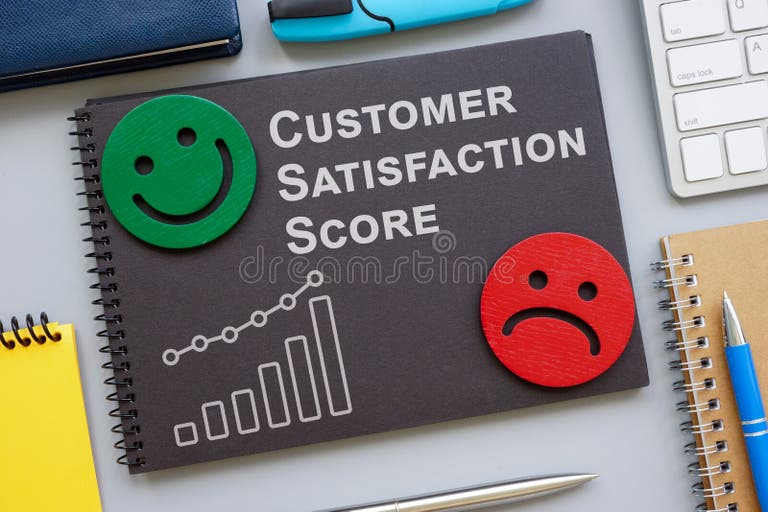 Customer Satisfaction Score with Chart and Emoticons. Stock Image ...