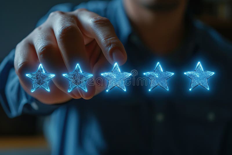 Customer Satisfaction Survey with Five Star Review Stock Image - Image ...