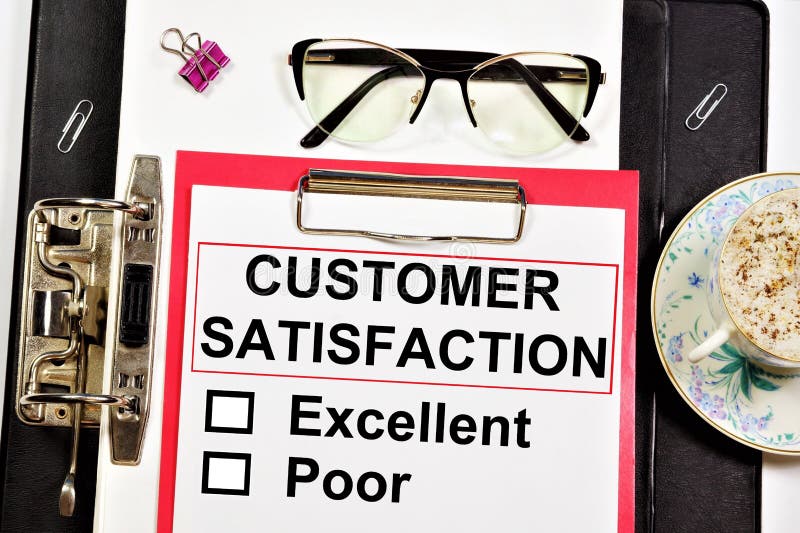 Customer Satisfaction. a Text Label in the Research Notebook Stock ...