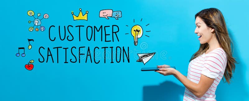 Customer Satisfaction with Woman Using a Tablet Stock Image - Image of ...