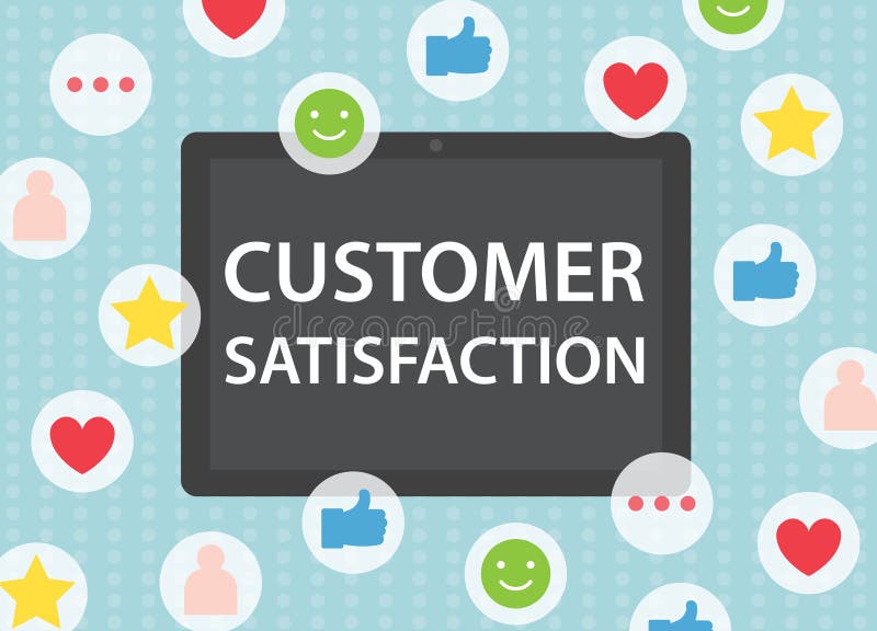 Customer Satisfaction Written on Tablet Screen Stock Vector ...