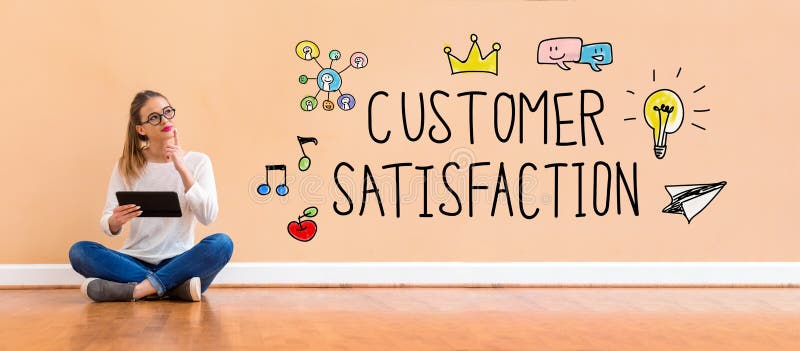 Customer Satisfaction with Woman Using a Tablet Stock Image - Image of ...