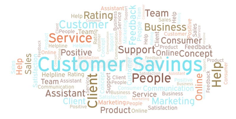 Customer Savings Word Cloud. Stock Illustration - Illustration of text ...