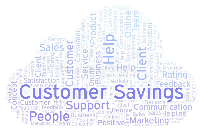 Customer Savings Word Cloud. Stock Illustration - Illustration of text ...
